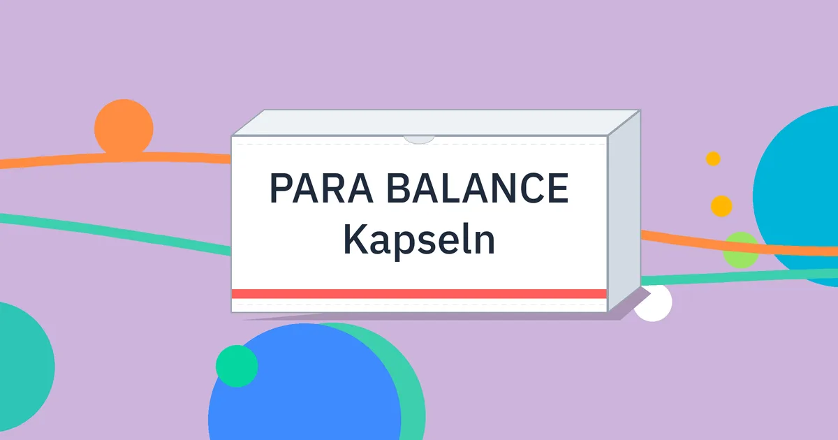 Symbolbild: Packung mit der Aufschrift PARA BALANCE Kapseln (PZN 16699278) – Verfügbarkeit und Bezug in Apotheken in Frankfurt am Main