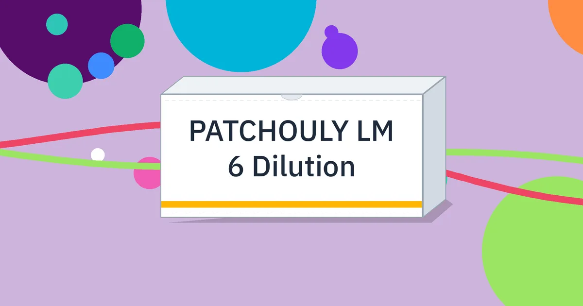 Symbolbild: Packung mit der Aufschrift PATCHOULY LM 6 Dilution (PZN 13632701) – Verfügbarkeit und Bezug in Apotheken in Frankfurt am Main