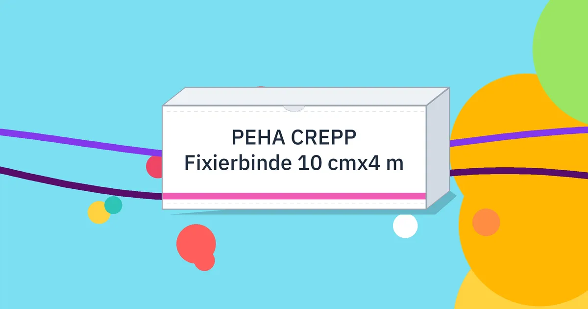 Symbolbild: Packung mit der Aufschrift PEHA CREPP Fixierbinde 10 cmx4 m (PZN 03664628) – Verfügbarkeit und Bezug in Apotheken in Frankfurt am Main