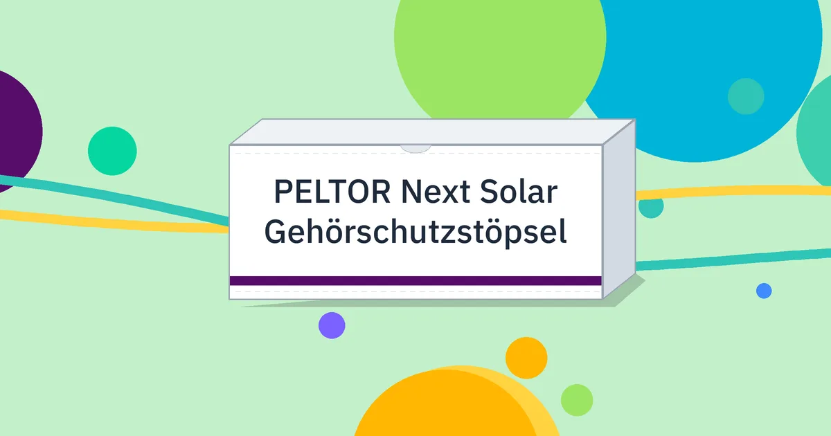 Symbolbild: Packung mit der Aufschrift PELTOR Next Solar Gehörschutzstöpsel (PZN 04241344) – Verfügbarkeit und Bezug in Apotheken in Frankfurt am Main