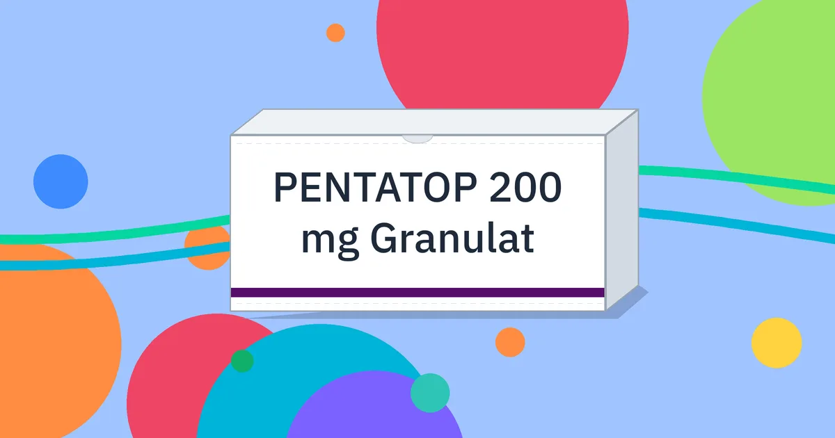 Symbolbild: Packung mit der Aufschrift PENTATOP 200 mg Granulat (PZN 04843505) – Verfügbarkeit und Bezug in Apotheken in Frankfurt am Main