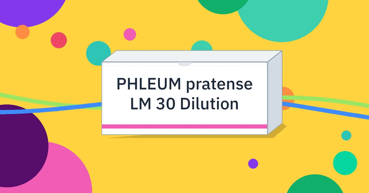Symbolbild: Packung mit der Aufschrift PHLEUM pratense LM 30 Dilution (PZN 13639005) – Verfügbarkeit und Bezug in Apotheken in Frankfurt am Main
