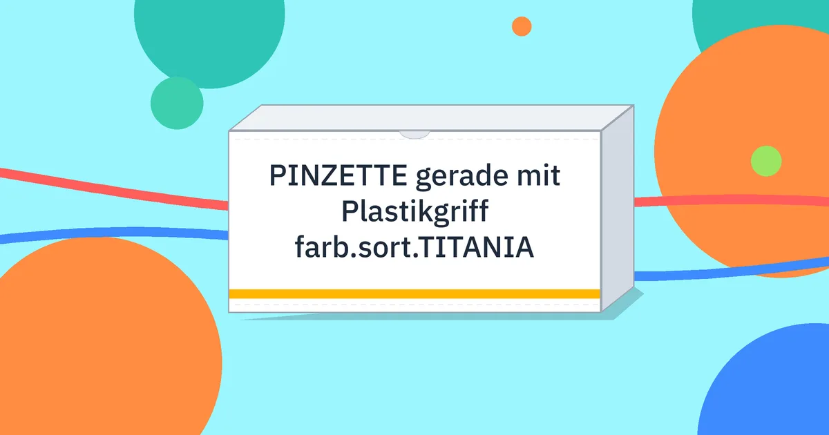 Symbolbild: Packung mit der Aufschrift PINZETTE gerade mit Plastikgriff farb.sort.TITANIA (PZN 14155516) – Verfügbarkeit und Bezug in Apotheken in Frankfurt am Main