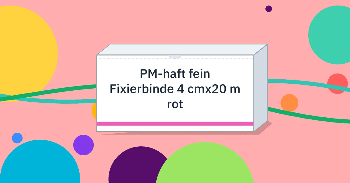 Symbolbild: Packung mit der Aufschrift PM-haft fein Fixierbinde 4 cmx20 m rot (PZN 18844939) – Verfügbarkeit und Bezug in Apotheken in Frankfurt am Main