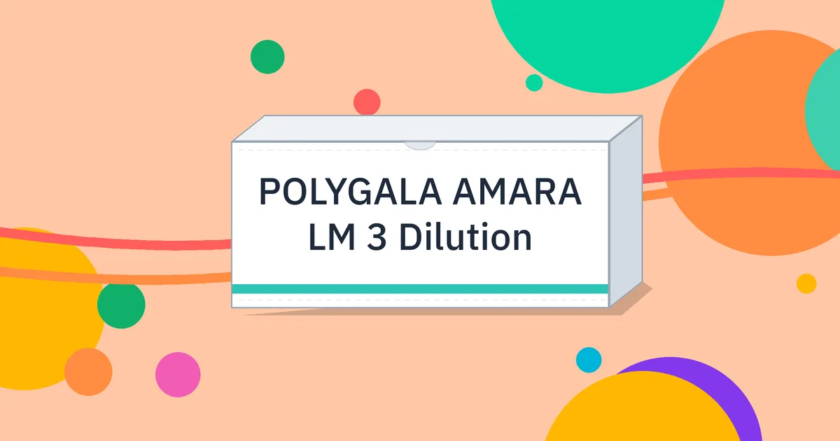 Symbolbild: Packung mit der Aufschrift POLYGALA AMARA LM 3 Dilution (PZN 13661364) – Verfügbarkeit und Bezug in Apotheken in Frankfurt am Main