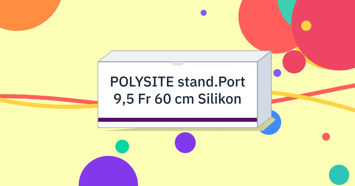 Symbolbild: Packung mit der Aufschrift POLYSITE stand.Port 9,5 Fr 60 cm Silikon (PZN 12340310) – Verfügbarkeit und Bezug in Apotheken in Frankfurt am Main