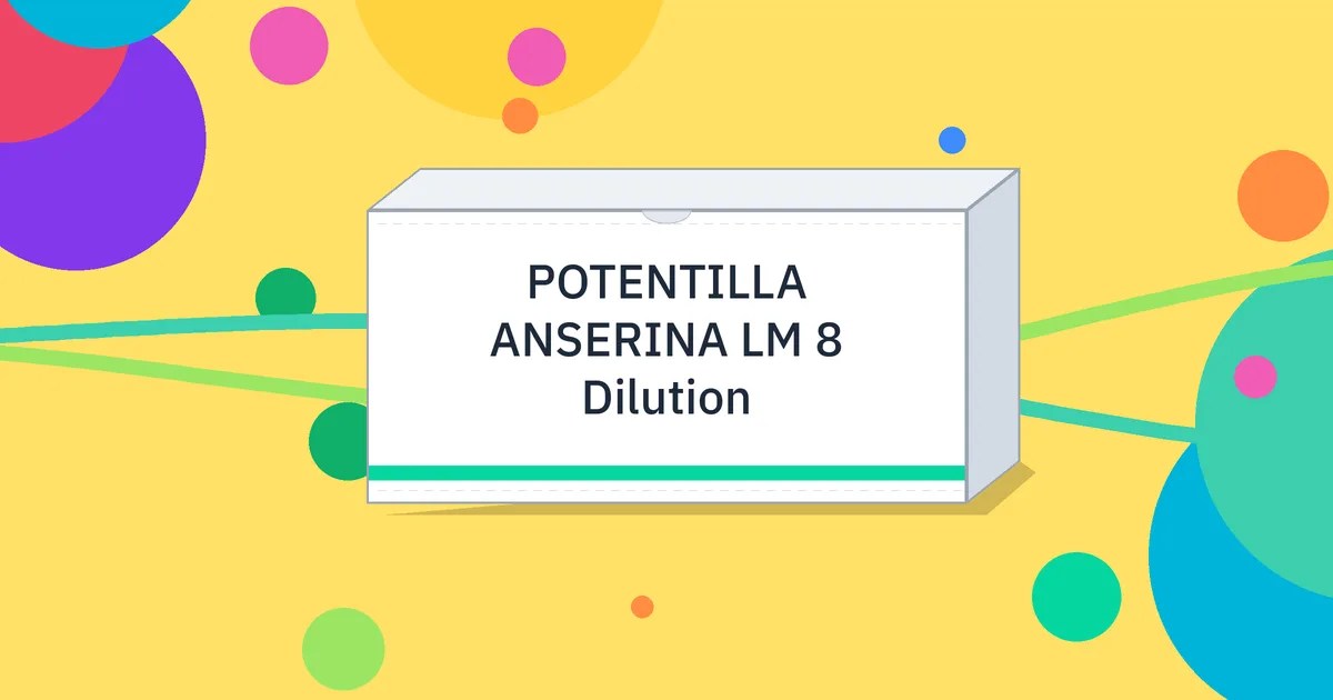 Symbolbild: Packung mit der Aufschrift POTENTILLA ANSERINA LM 8 Dilution (PZN 13665155) – Verfügbarkeit und Bezug in Apotheken in Frankfurt am Main