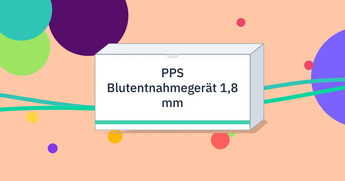 Symbolbild: Packung mit der Aufschrift PPS Blutentnahmegerät 1,8 mm (PZN 05029184) – Verfügbarkeit und Bezug in Apotheken in Frankfurt am Main