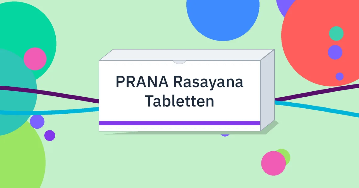 Symbolbild: Packung mit der Aufschrift PRANA Rasayana Tabletten (PZN 15530413) – Verfügbarkeit und Bezug in Apotheken in Frankfurt am Main