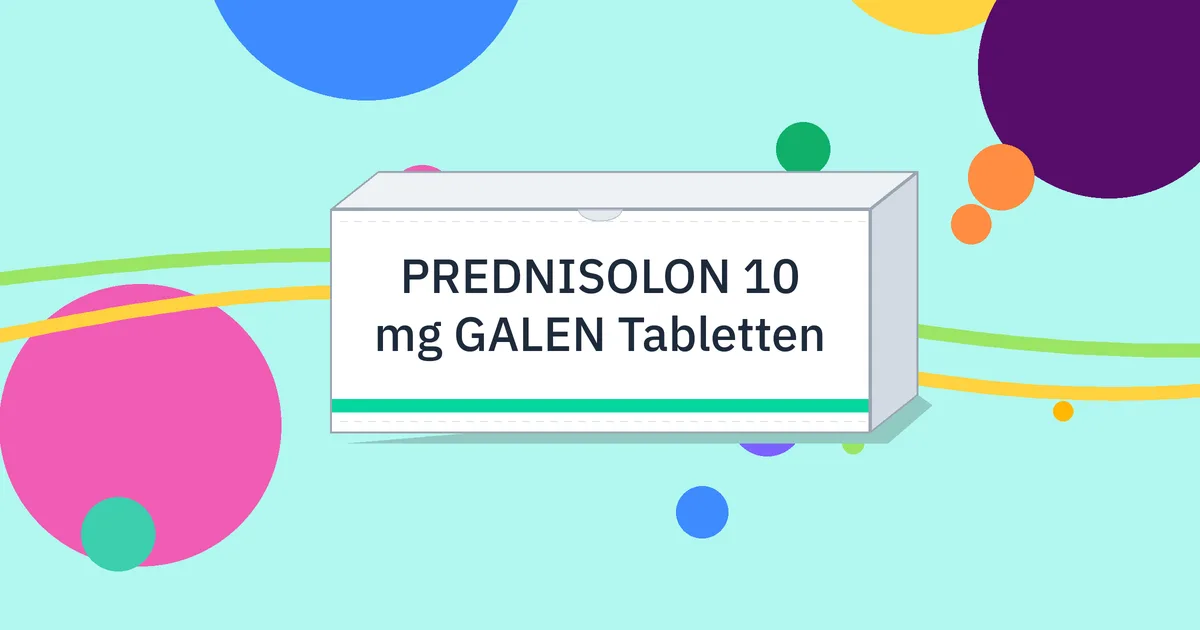 Symbolbild: Packung mit der Aufschrift PREDNISOLON 10 mg GALEN Tabletten (PZN 05005048) – Verfügbarkeit und Bezug in Apotheken in Frankfurt am Main
