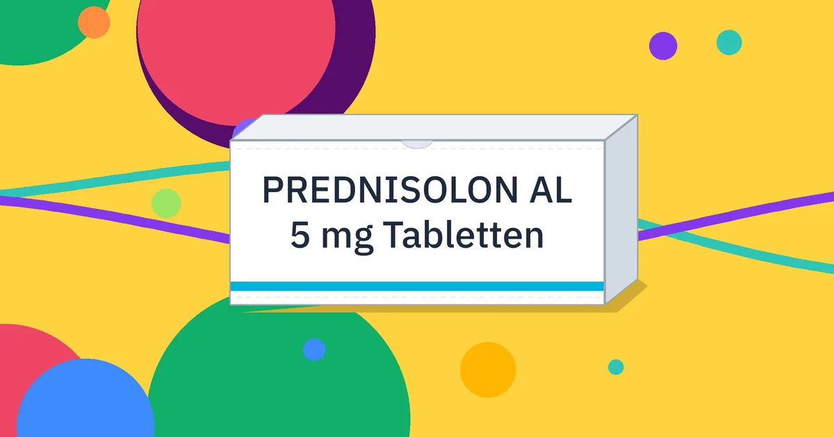 Symbolbild: Packung mit der Aufschrift PREDNISOLON AL 5 mg Tabletten (PZN 04208335) – Verfügbarkeit und Bezug in Apotheken in Frankfurt am Main