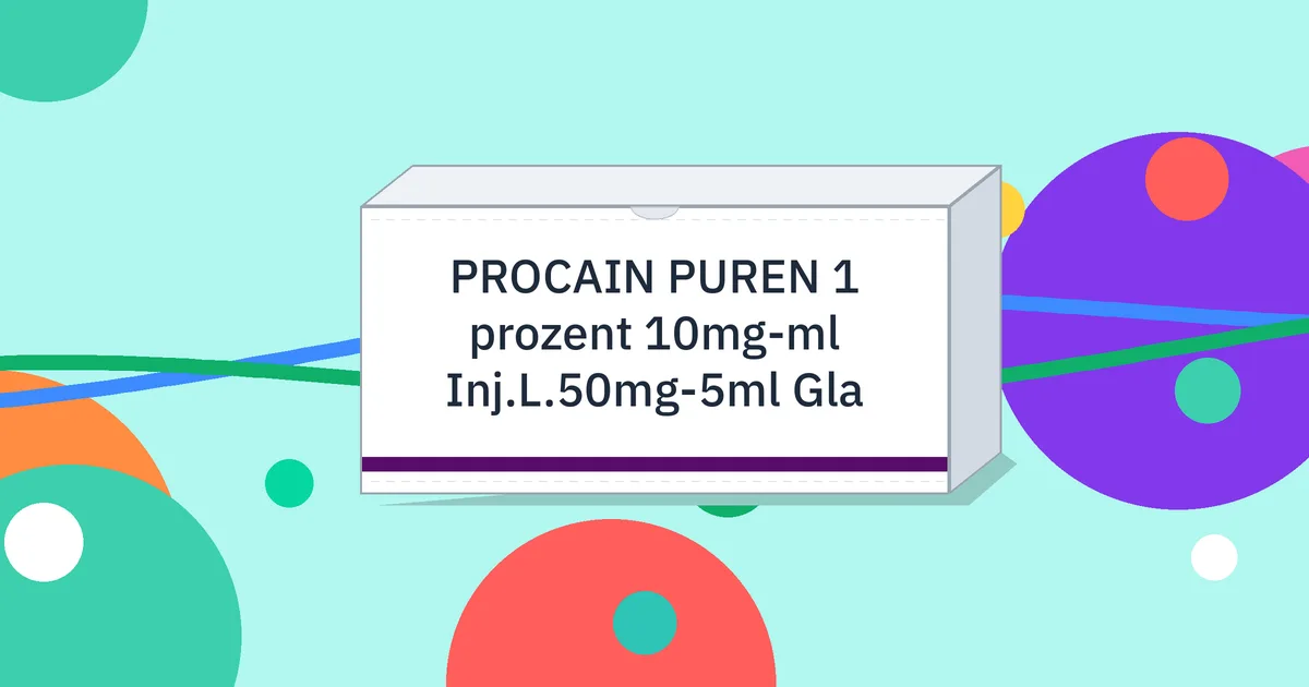 Symbolbild: Packung mit der Aufschrift PROCAIN PUREN 1 prozent 10mg-ml Inj.L.50mg-5ml Gla (PZN 11357372) – Verfügbarkeit und Bezug in Apotheken in Frankfurt am Main