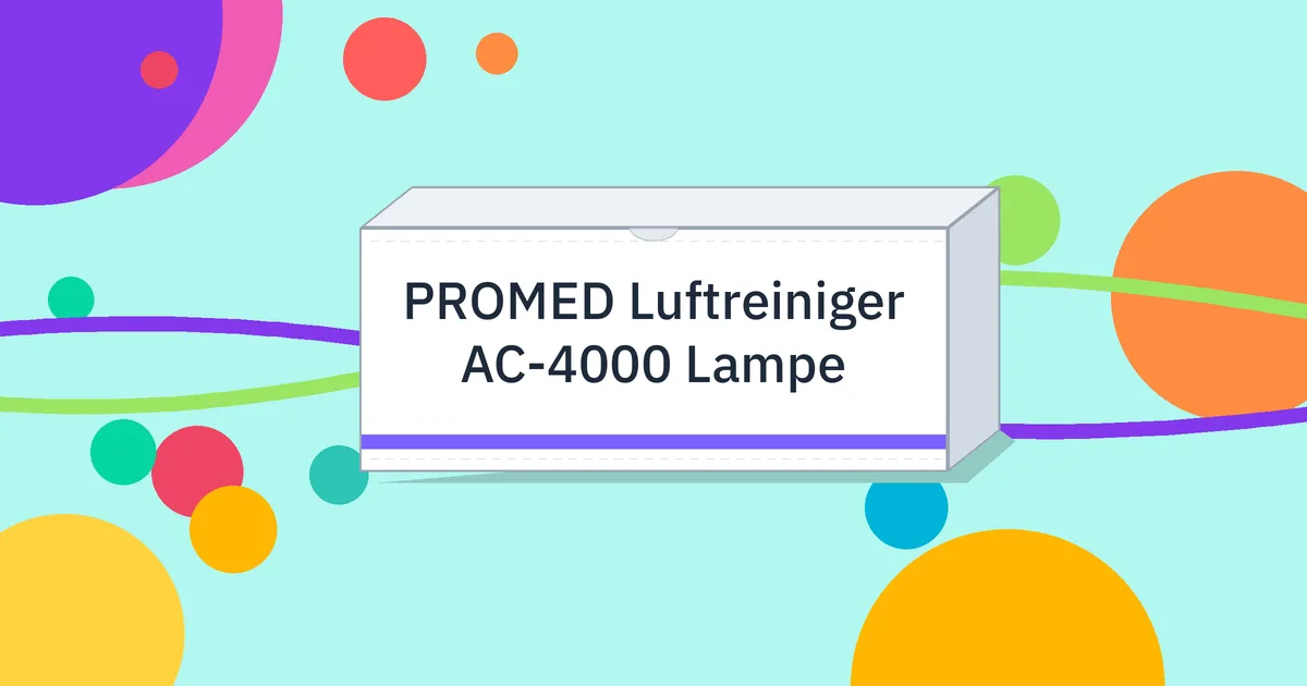 Symbolbild: Packung mit der Aufschrift PROMED Luftreiniger AC-4000 Lampe (PZN 18132848) – Verfügbarkeit und Bezug in Apotheken in Frankfurt am Main