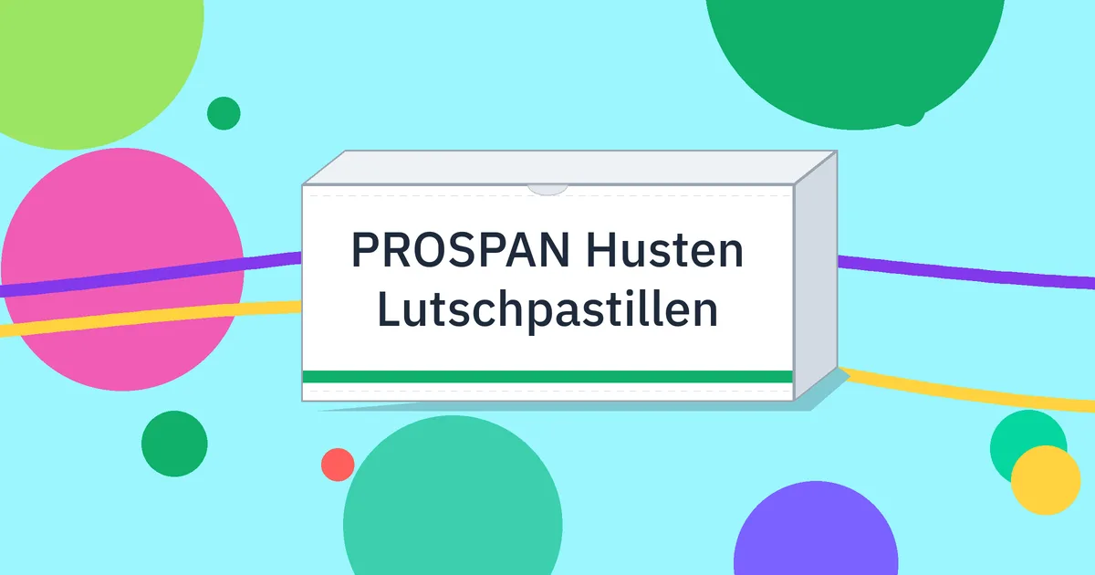 Symbolbild: Packung mit der Aufschrift PROSPAN Husten Lutschpastillen (PZN 08884174) – Verfügbarkeit und Bezug in Apotheken in Frankfurt am Main