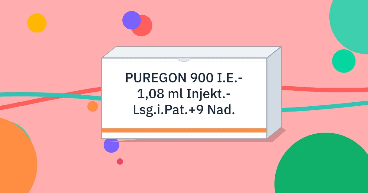 Symbolbild: Packung mit der Aufschrift PUREGON 900 I.E.-1,08 ml Injekt.-Lsg.i.Pat.+9 Nad. (PZN 12366976) – Verfügbarkeit und Bezug in Apotheken in Frankfurt am Main