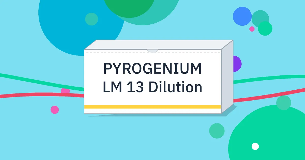 Symbolbild: Packung mit der Aufschrift PYROGENIUM LM 13 Dilution (PZN 13045027) – Verfügbarkeit und Bezug in Apotheken in Frankfurt am Main