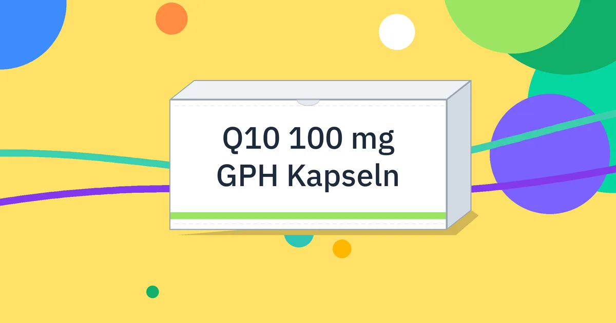 Symbolbild: Packung mit der Aufschrift Q10 100 mg GPH Kapseln (PZN 09722143) – Verfügbarkeit und Bezug in Apotheken in Frankfurt am Main