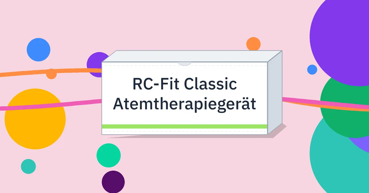 Symbolbild: Packung mit der Aufschrift RC-Fit Classic Atemtherapiegerät (PZN 17875642) – Verfügbarkeit und Bezug in Apotheken in Frankfurt am Main