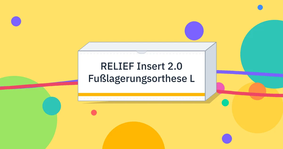 Symbolbild: Packung mit der Aufschrift RELIEF Insert 2.0 Fußlagerungsorthese L (PZN 19402563) – Verfügbarkeit und Bezug in Apotheken in Frankfurt am Main
