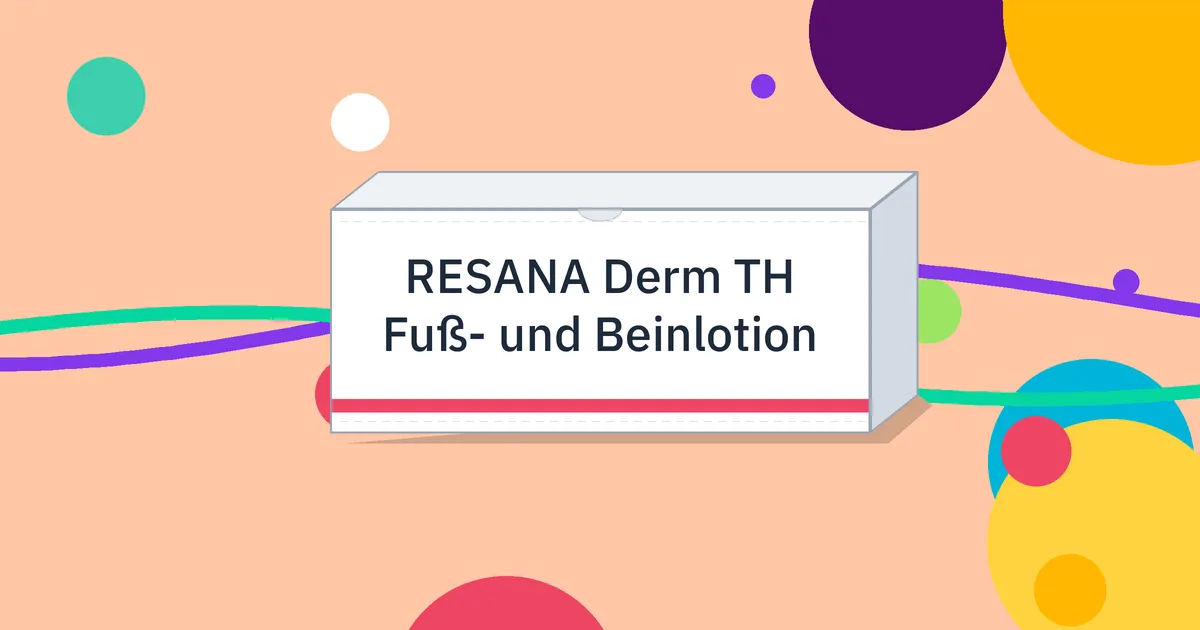 Symbolbild: Packung mit der Aufschrift RESANA Derm TH Fuß- und Beinlotion (PZN 18775894) – Verfügbarkeit und Bezug in Apotheken in Frankfurt am Main