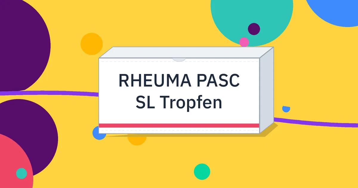Symbolbild: Packung mit der Aufschrift RHEUMA PASC SL Tropfen (PZN 06634409) – Verfügbarkeit und Bezug in Apotheken in Frankfurt am Main