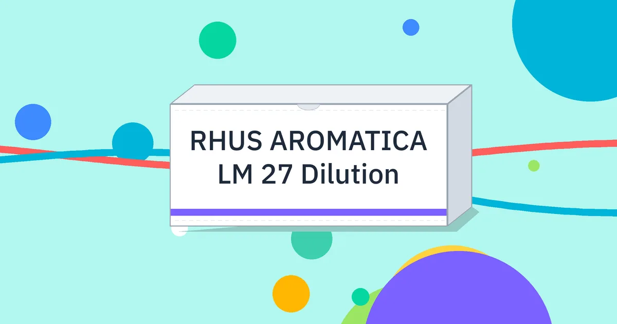 Symbolbild: Packung mit der Aufschrift RHUS AROMATICA LM 27 Dilution (PZN 13051973) – Verfügbarkeit und Bezug in Apotheken in Frankfurt am Main