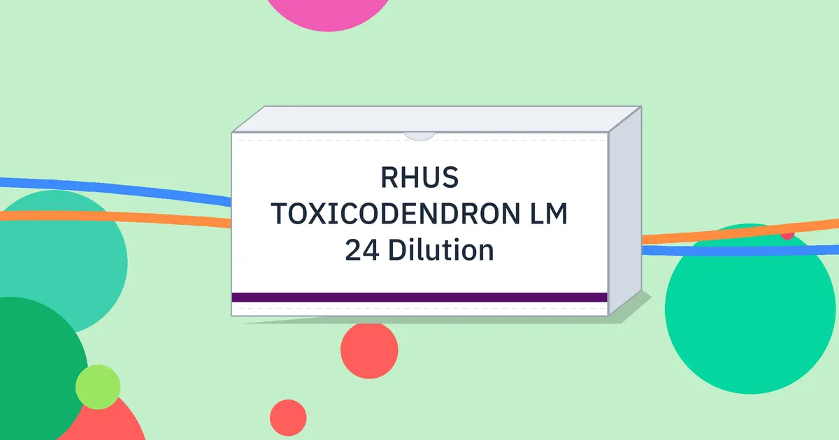 Symbolbild: Packung mit der Aufschrift RHUS TOXICODENDRON LM 24 Dilution (PZN 13053742) – Verfügbarkeit und Bezug in Apotheken in Frankfurt am Main