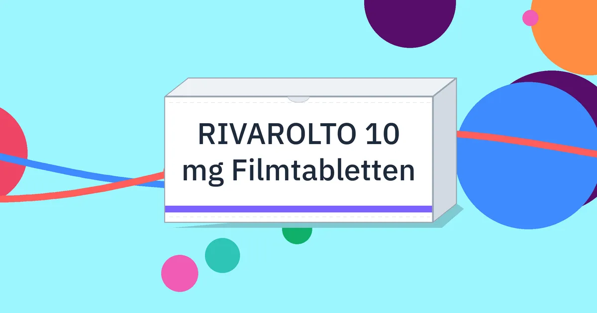 Symbolbild: Packung mit der Aufschrift RIVAROLTO 10 mg Filmtabletten (PZN 19205650) – Verfügbarkeit und Bezug in Apotheken in Frankfurt am Main