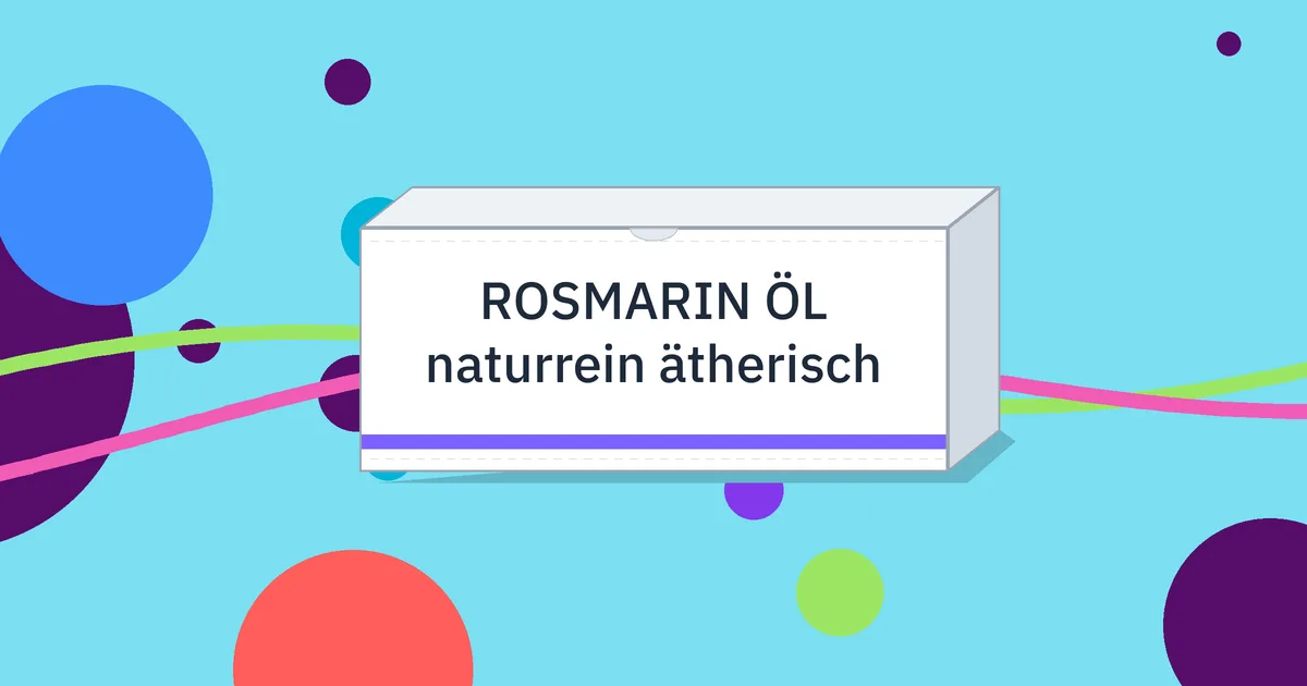Symbolbild: Packung mit der Aufschrift ROSMARIN ÖL naturrein ätherisch (PZN 15880768) – Verfügbarkeit und Bezug in Apotheken in Frankfurt am Main