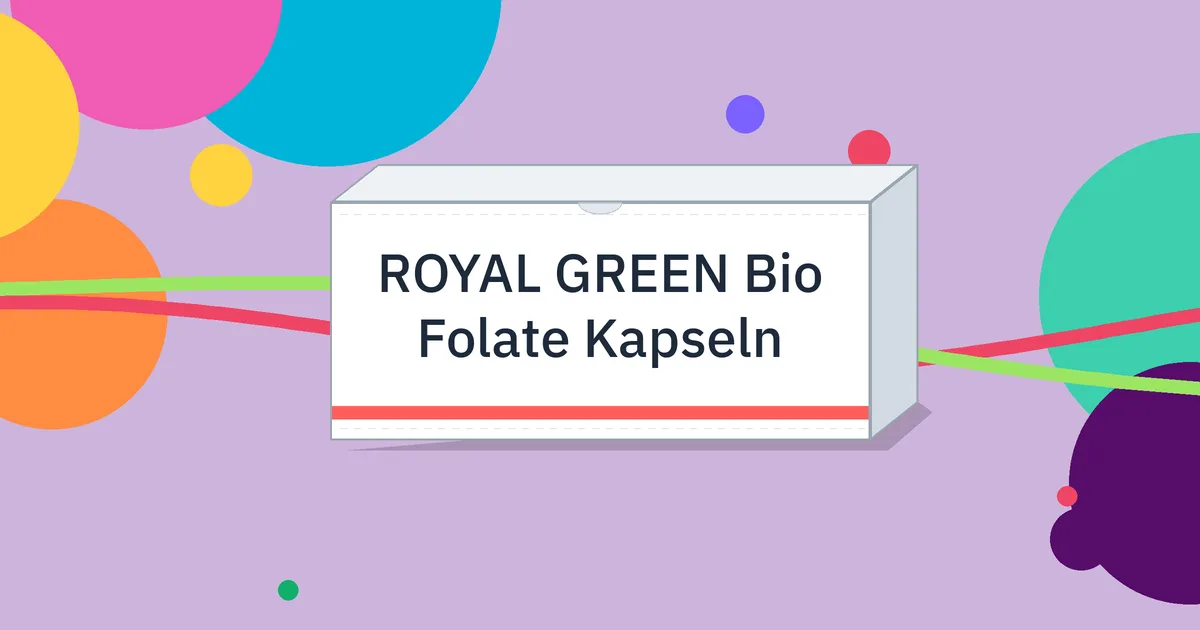 Symbolbild: Packung mit der Aufschrift ROYAL GREEN Bio Folate Kapseln (PZN 20175730) – Verfügbarkeit und Bezug in Apotheken in Frankfurt am Main