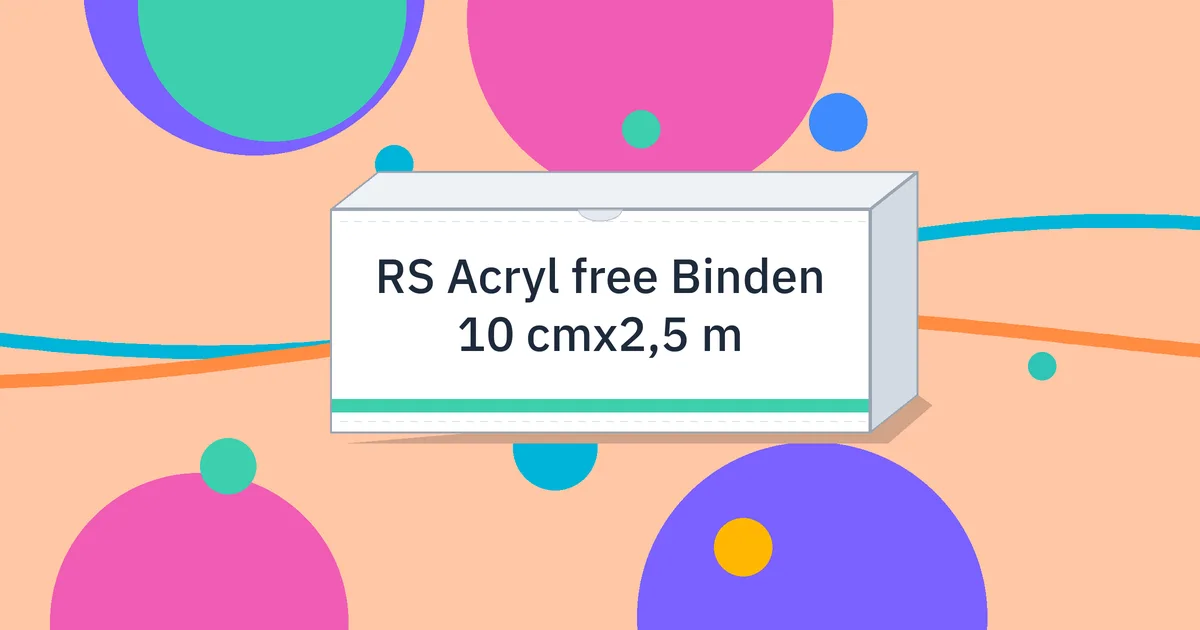 Symbolbild: Packung mit der Aufschrift RS Acryl free Binden 10 cmx2,5 m (PZN 05853345) – Verfügbarkeit und Bezug in Apotheken in Frankfurt am Main