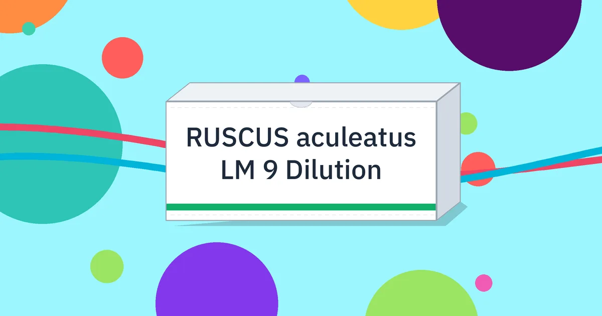 Symbolbild: Packung mit der Aufschrift RUSCUS aculeatus LM 9 Dilution (PZN 13173222) – Verfügbarkeit und Bezug in Apotheken in Frankfurt am Main