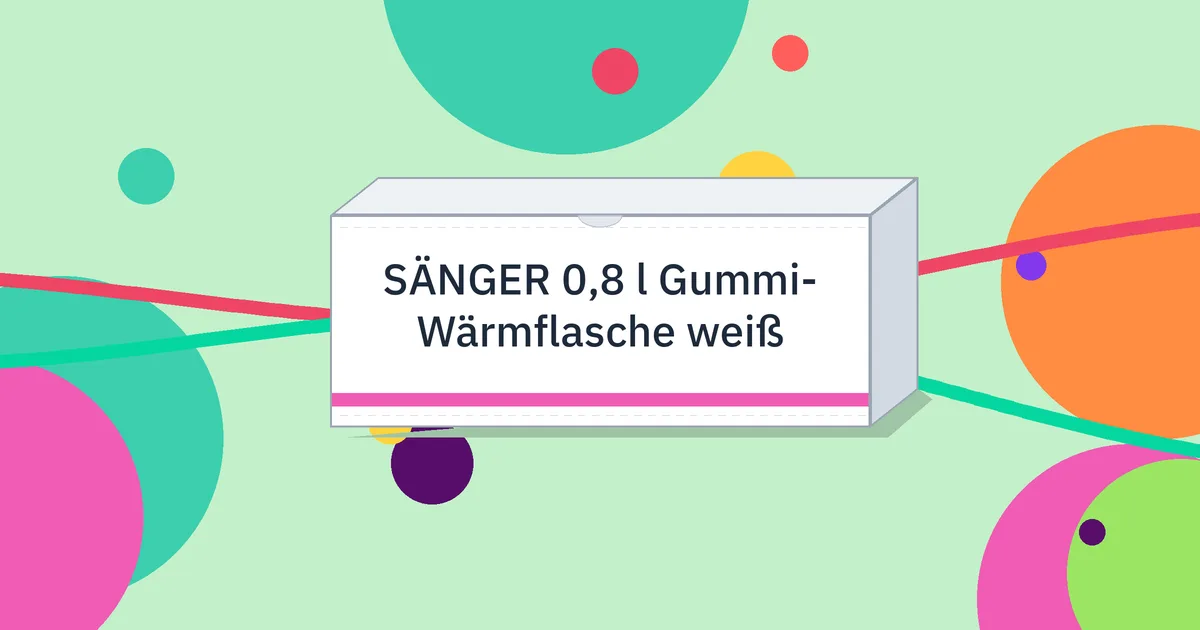 Symbolbild: Packung mit der Aufschrift SÄNGER 0,8 l Gummi-Wärmflasche weiß (PZN 01314166) – Verfügbarkeit und Bezug in Apotheken in Frankfurt am Main