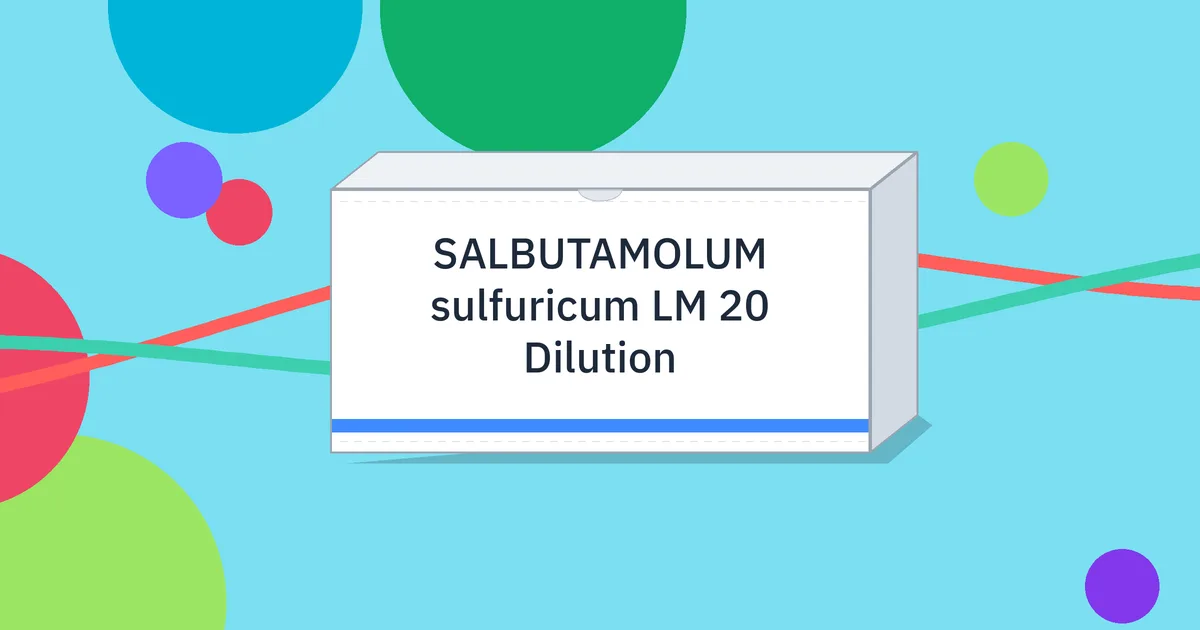 Symbolbild: Packung mit der Aufschrift SALBUTAMOLUM sulfuricum LM 20 Dilution (PZN 18271892) – Verfügbarkeit und Bezug in Apotheken in Frankfurt am Main
