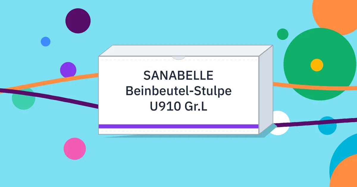 Symbolbild: Packung mit der Aufschrift SANABELLE Beinbeutel-Stulpe U910 Gr.L (PZN 14160701) – Verfügbarkeit und Bezug in Apotheken in Frankfurt am Main