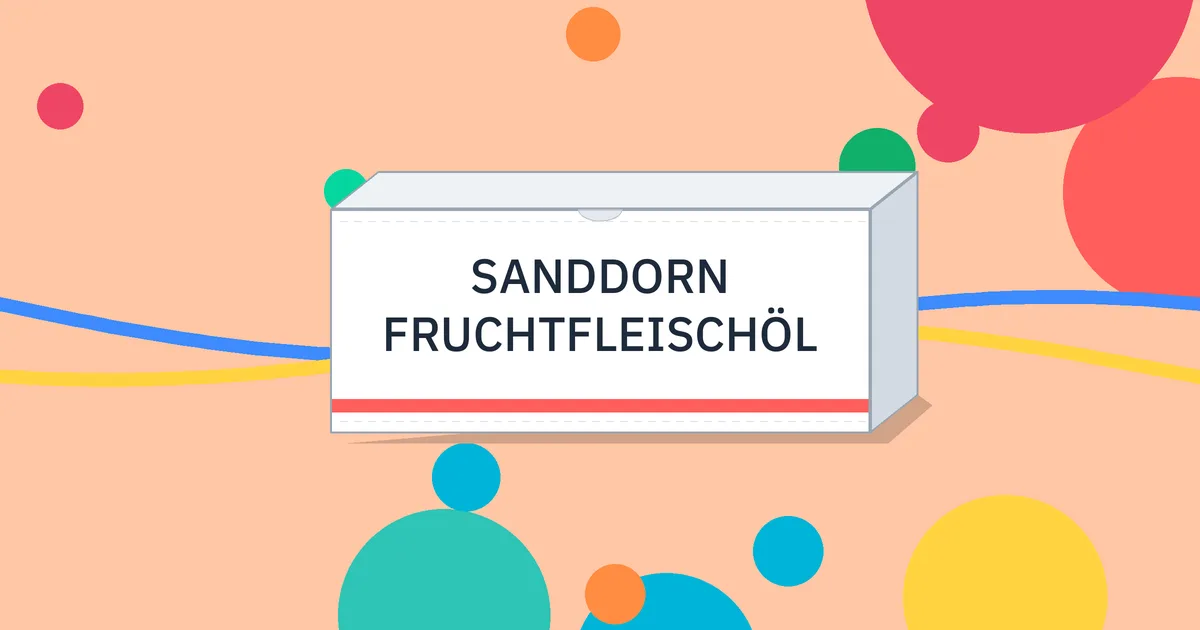 Symbolbild: Packung mit der Aufschrift SANDDORN FRUCHTFLEISCHÖL (PZN 01155992) – Verfügbarkeit und Bezug in Apotheken in Frankfurt am Main