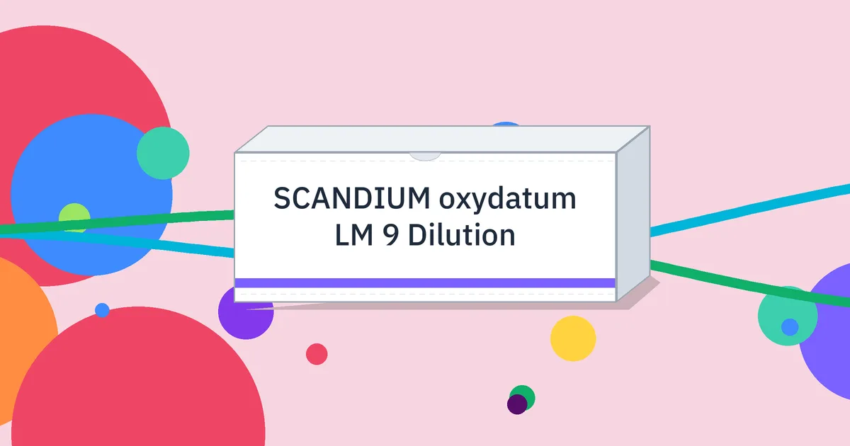 Symbolbild: Packung mit der Aufschrift SCANDIUM oxydatum LM 9 Dilution (PZN 13183522) – Verfügbarkeit und Bezug in Apotheken in Frankfurt am Main