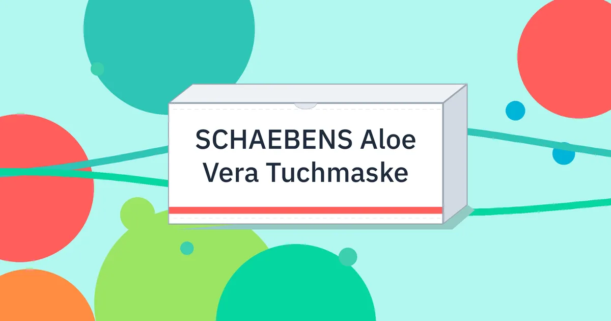 Symbolbild: Packung mit der Aufschrift SCHAEBENS Aloe Vera Tuchmaske (PZN 17310199) – Verfügbarkeit und Bezug in Apotheken in Frankfurt am Main