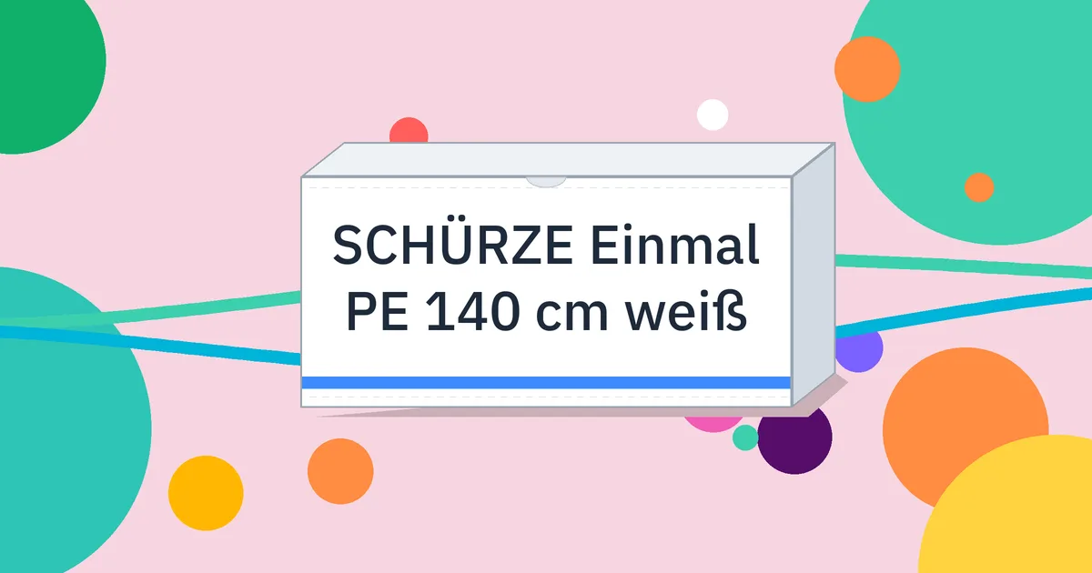 Symbolbild: Packung mit der Aufschrift SCHÜRZE Einmal PE 140 cm weiß (PZN 01046441) – Verfügbarkeit und Bezug in Apotheken in Frankfurt am Main
