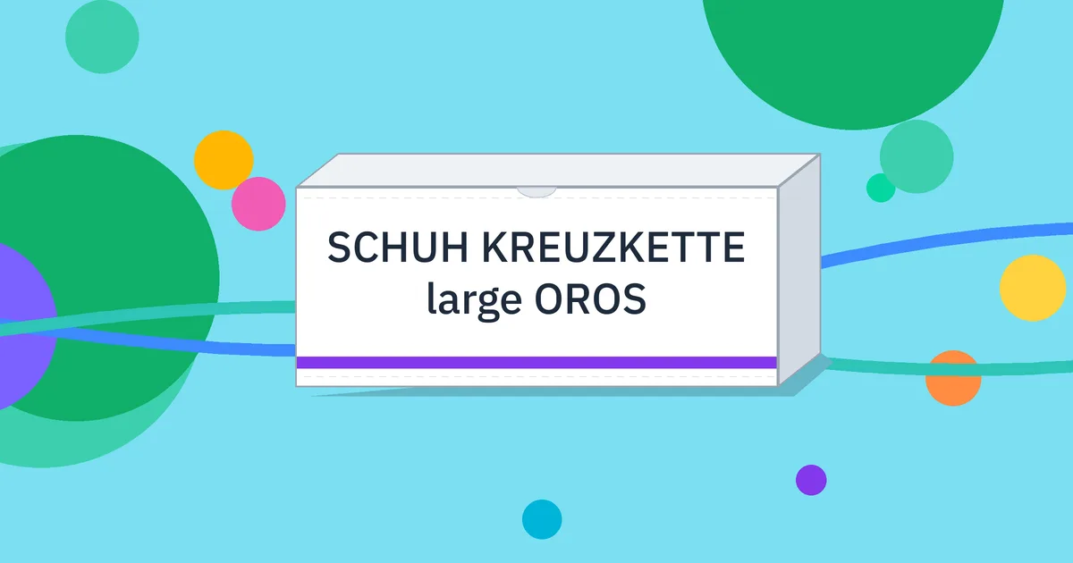 Symbolbild: Packung mit der Aufschrift SCHUH KREUZKETTE large OROS (PZN 00877200) – Verfügbarkeit und Bezug in Apotheken in Frankfurt am Main