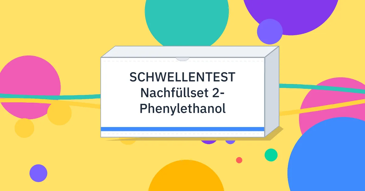 Symbolbild: Packung mit der Aufschrift SCHWELLENTEST Nachfüllset 2-Phenylethanol (PZN 17924949) – Verfügbarkeit und Bezug in Apotheken in Frankfurt am Main
