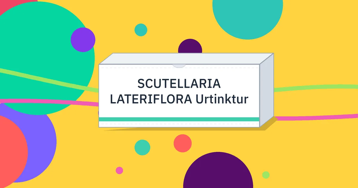 Symbolbild: Packung mit der Aufschrift SCUTELLARIA LATERIFLORA Urtinktur (PZN 02621628) – Verfügbarkeit und Bezug in Apotheken in Frankfurt am Main