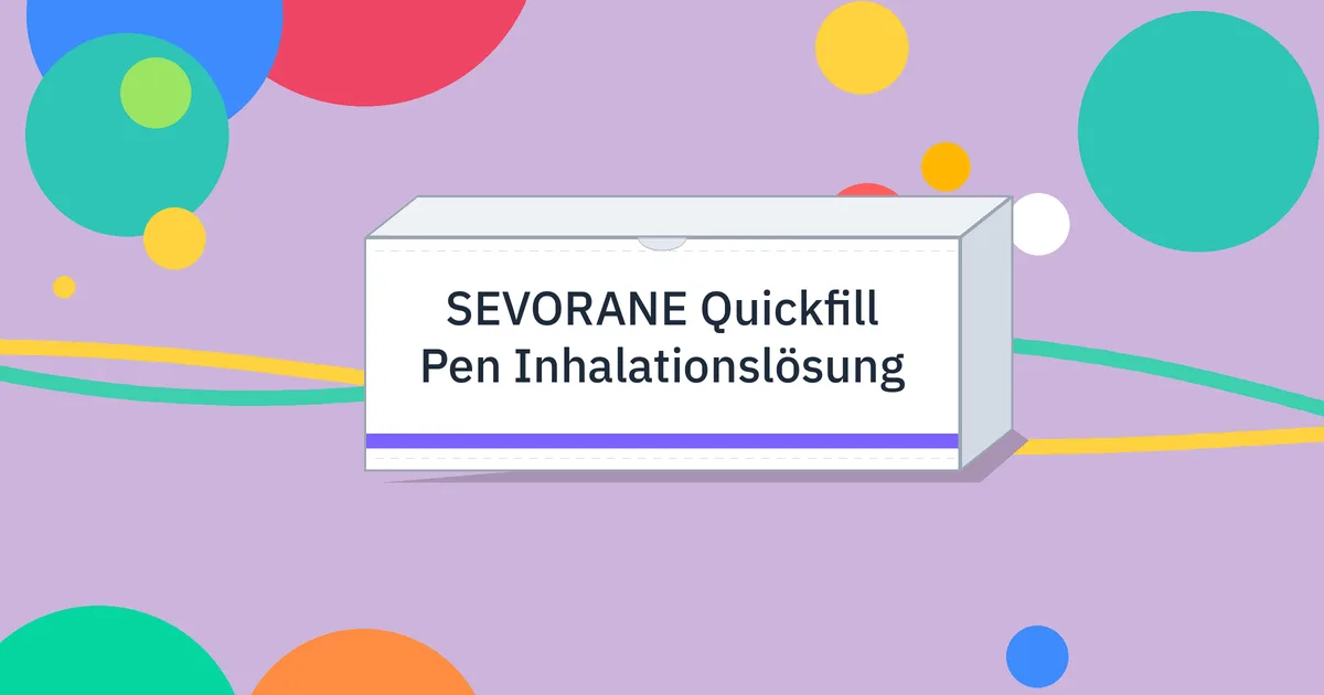 Symbolbild: Packung mit der Aufschrift SEVORANE Quickfill Pen Inhalationslösung (PZN 03553389) – Verfügbarkeit und Bezug in Apotheken in Frankfurt am Main
