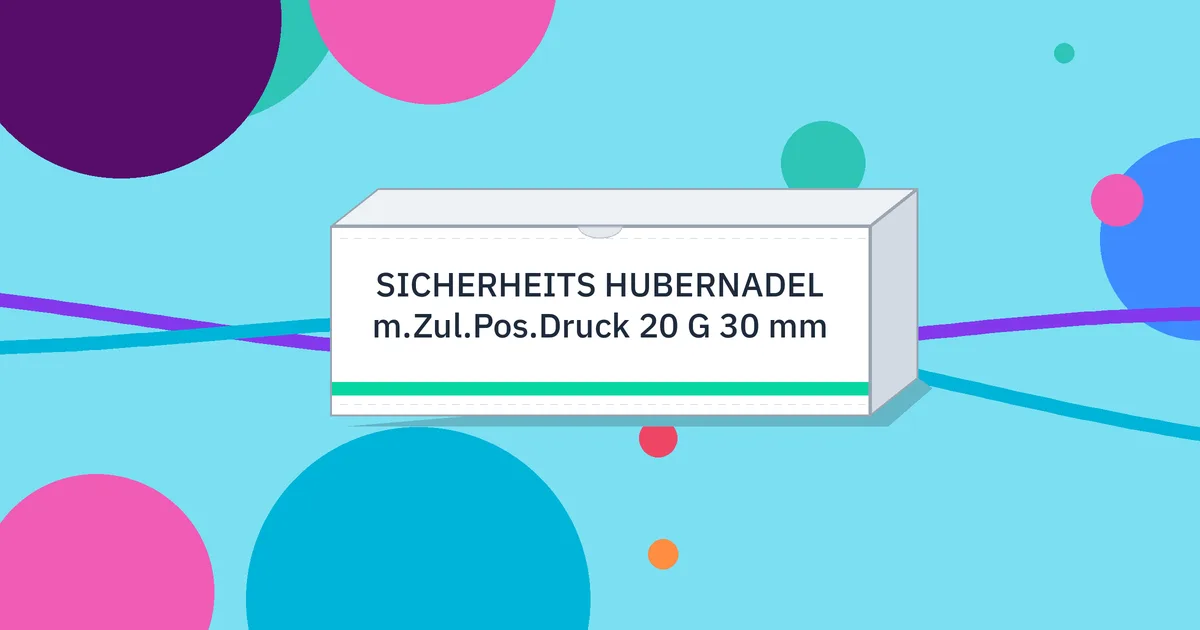 Symbolbild: Packung mit der Aufschrift SICHERHEITS HUBERNADEL m.Zul.Pos.Druck 20 G 30 mm (PZN 14322552) – Verfügbarkeit und Bezug in Apotheken in Frankfurt am Main