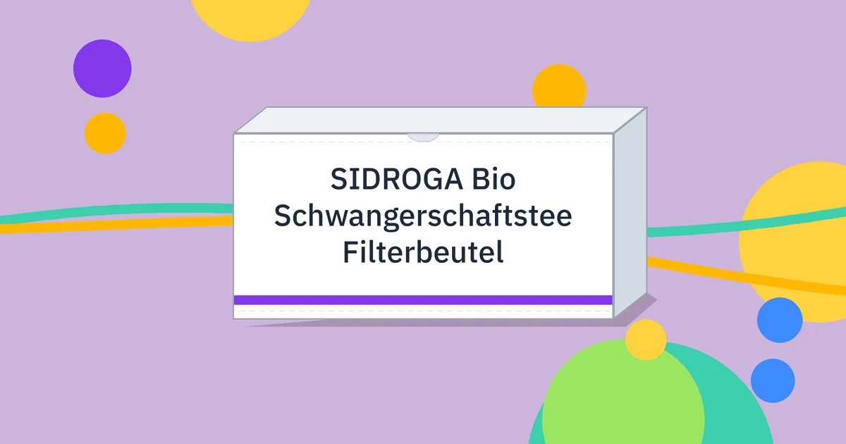 Symbolbild: Packung mit der Aufschrift SIDROGA Bio Schwangerschaftstee Filterbeutel (PZN 09265415) – Verfügbarkeit und Bezug in Apotheken in Frankfurt am Main