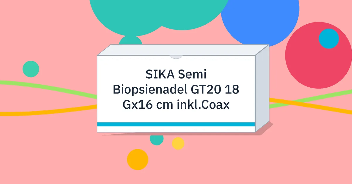 Symbolbild: Packung mit der Aufschrift SIKA Semi Biopsienadel GT20 18 Gx16 cm inkl.Coax (PZN 20278766) – Verfügbarkeit und Bezug in Apotheken in Frankfurt am Main