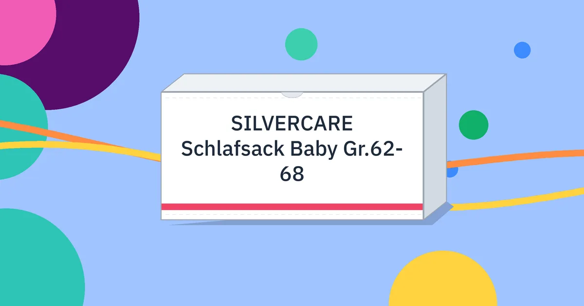 Symbolbild: Packung mit der Aufschrift SILVERCARE Schlafsack Baby Gr.62-68 (PZN 01114527) – Verfügbarkeit und Bezug in Apotheken in Frankfurt am Main