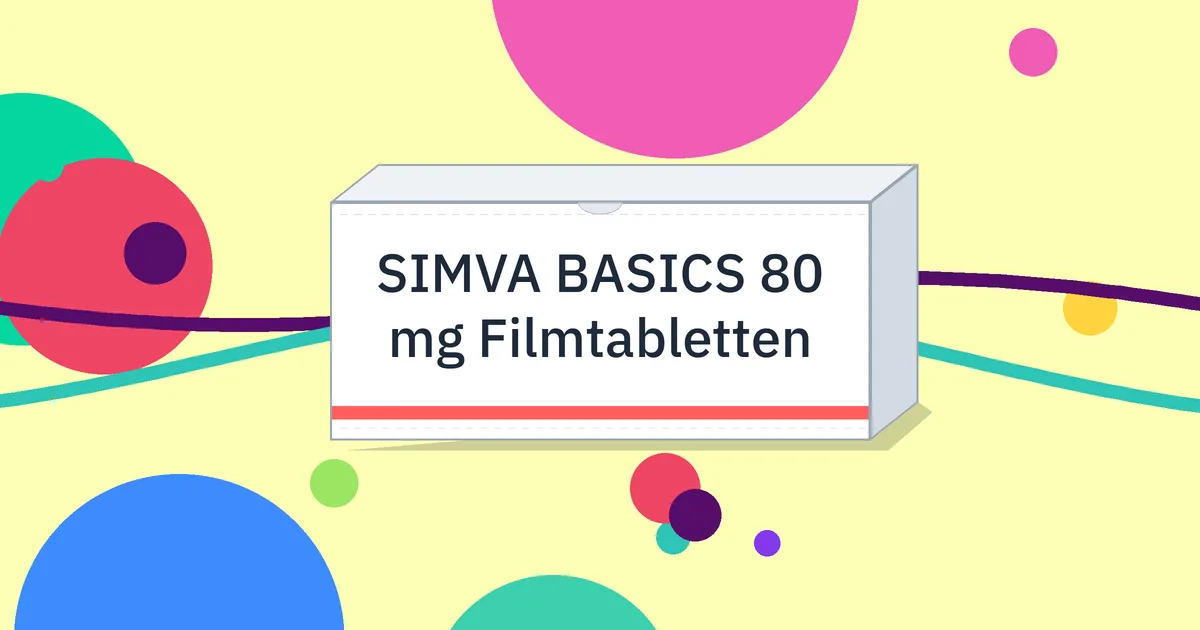 Symbolbild: Packung mit der Aufschrift SIMVA BASICS 80 mg Filmtabletten (PZN 07021867) – Verfügbarkeit und Bezug in Apotheken in Frankfurt am Main