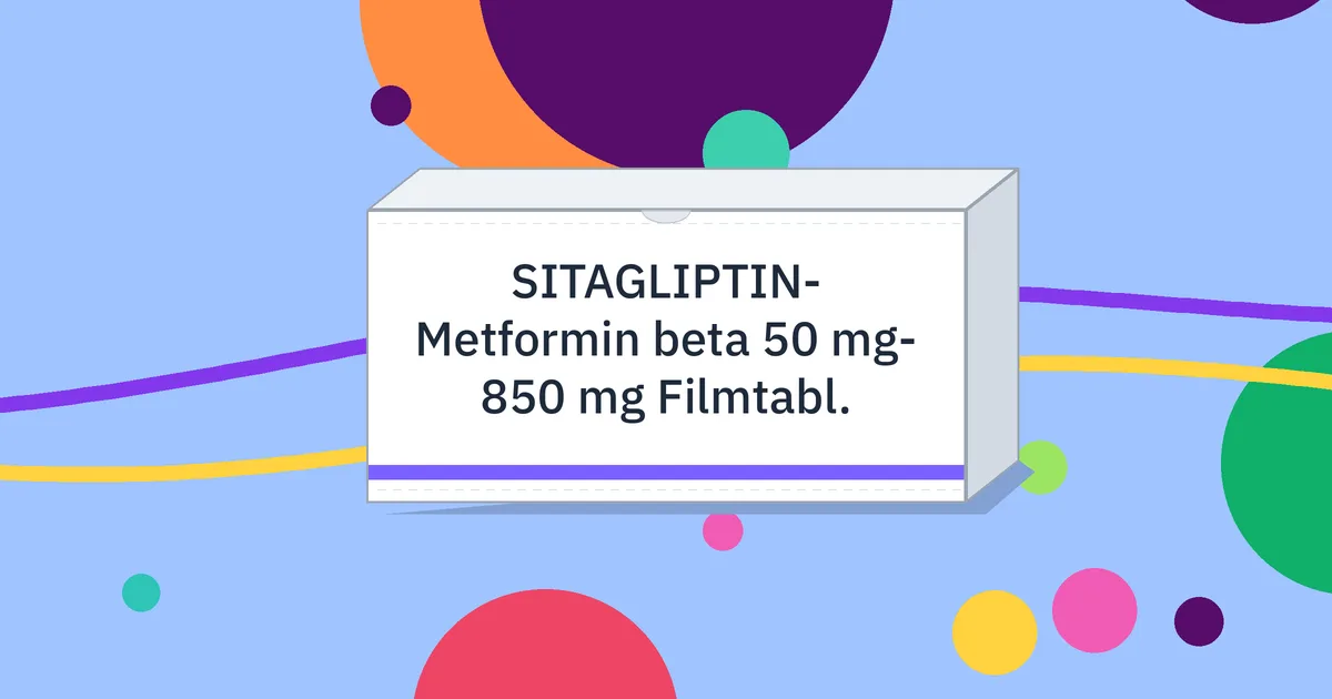 Symbolbild: Packung mit der Aufschrift SITAGLIPTIN-Metformin beta 50 mg-850 mg Filmtabl. (PZN 17623248) – Verfügbarkeit und Bezug in Apotheken in Frankfurt am Main