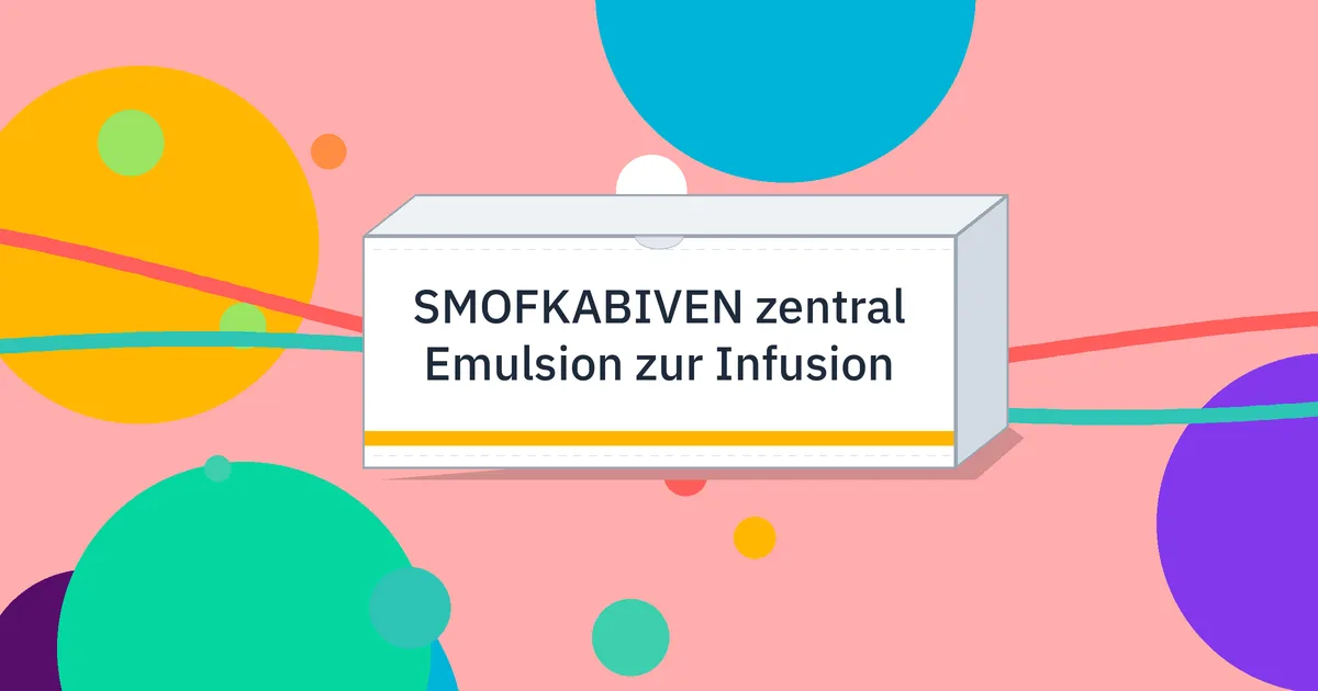 Symbolbild: Packung mit der Aufschrift SMOFKABIVEN zentral Emulsion zur Infusion (PZN 18363849) – Verfügbarkeit und Bezug in Apotheken in Frankfurt am Main